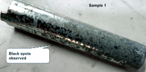 Black spots in zinc plating